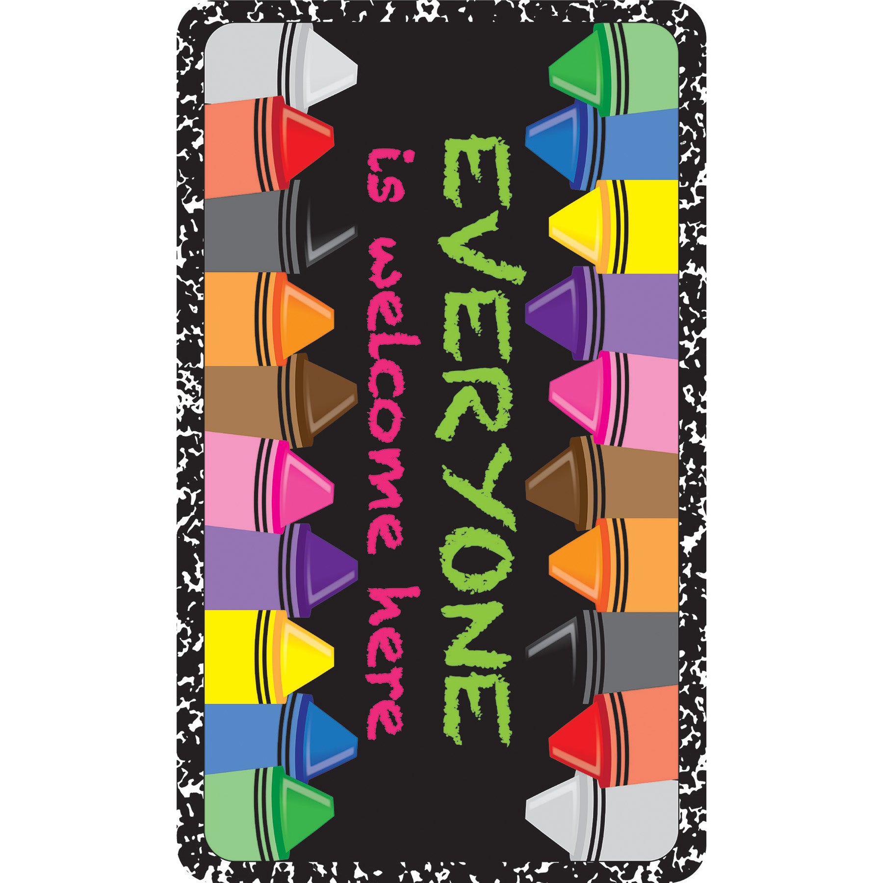 The Original Fun Mat™, Welcome Mat, 18" x 30", Everyone Welcome Crayon ...