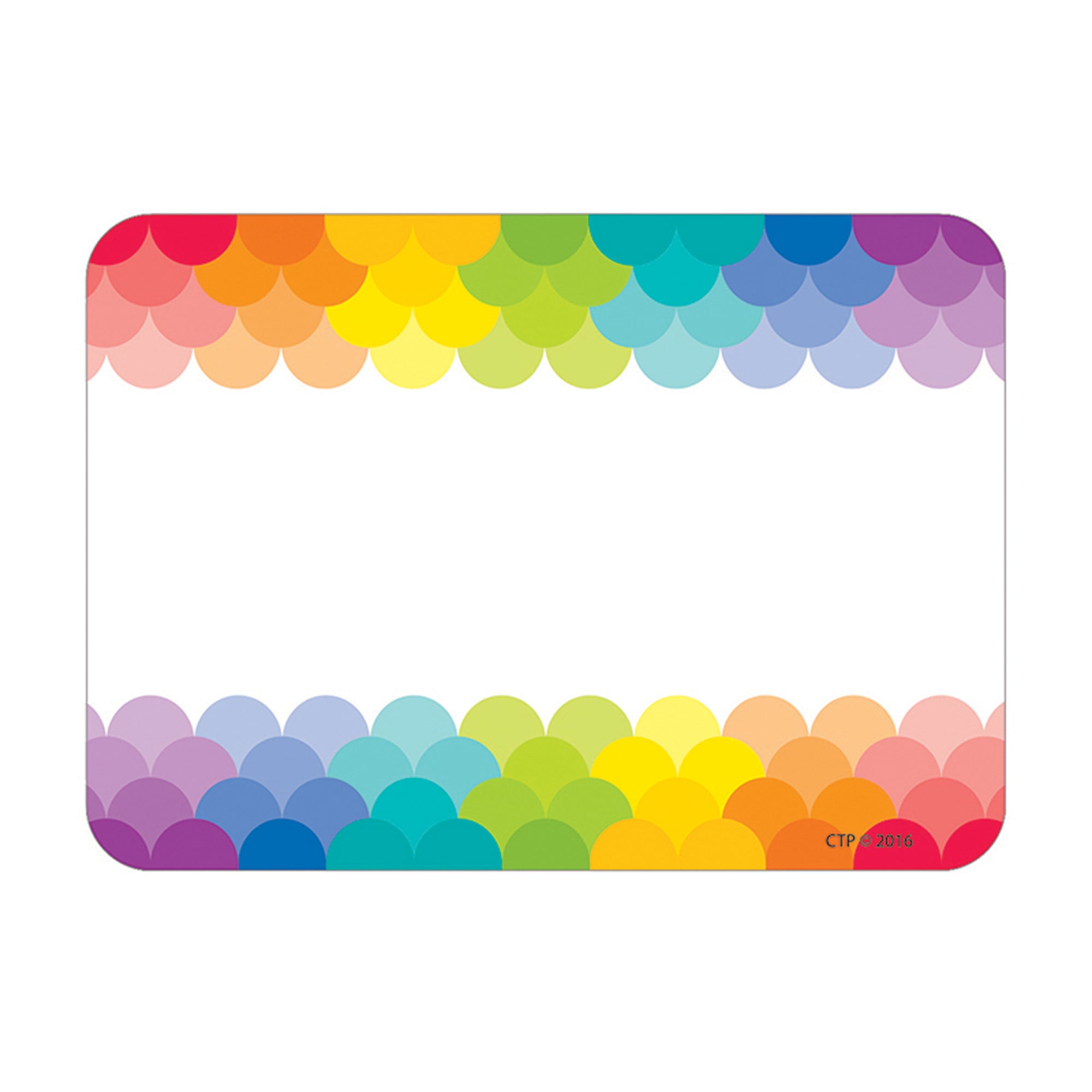 Painted Palette Rainbow Scallops Name Tag Labels, 36 Per Pack, 6 Packs ...